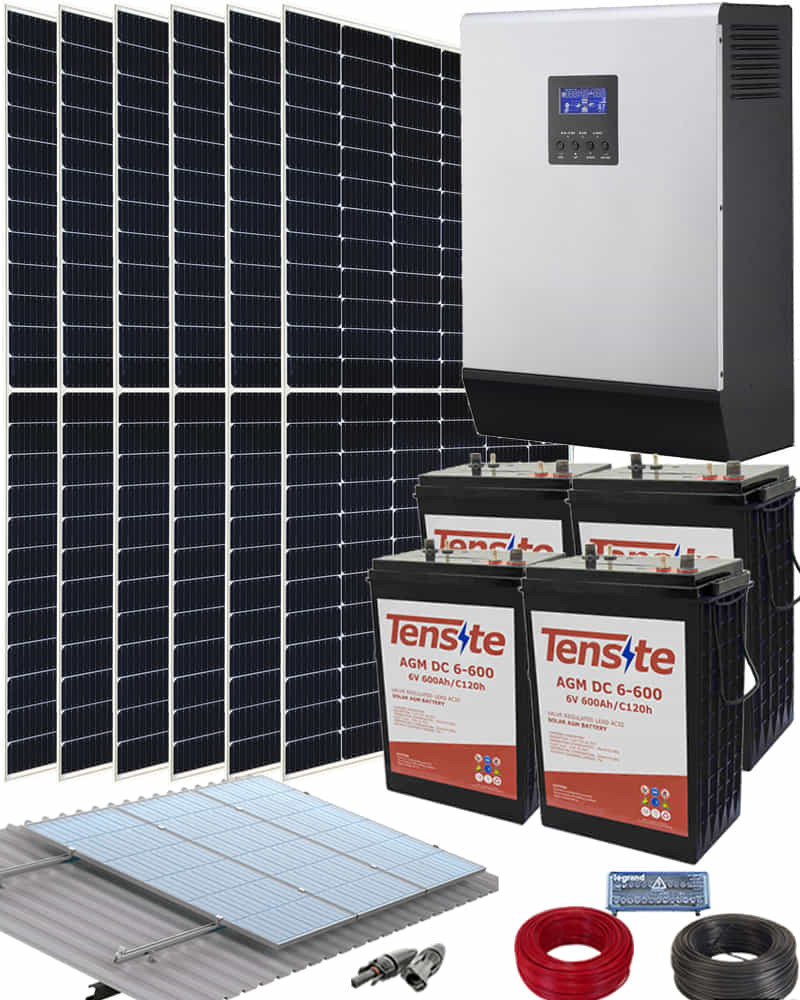Kit Solar Fotovoltaico 5000W 24V 12800Wh dia – C&M Pura Solar